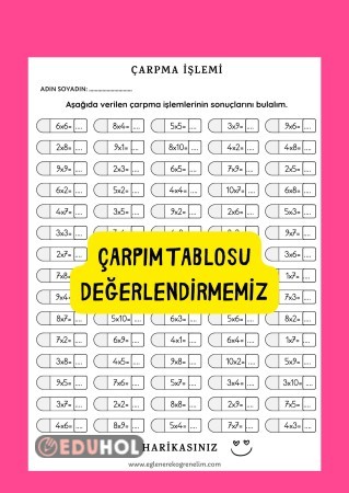Çarpım Tablosu Değerlendirme... · Eduhol - Etkinlik İndir Oyun Oyna ...