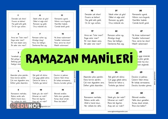 Ramazan Manileri · Eduhol - Etkinlik İndir Oyun Oyna Test Çöz Video İzle