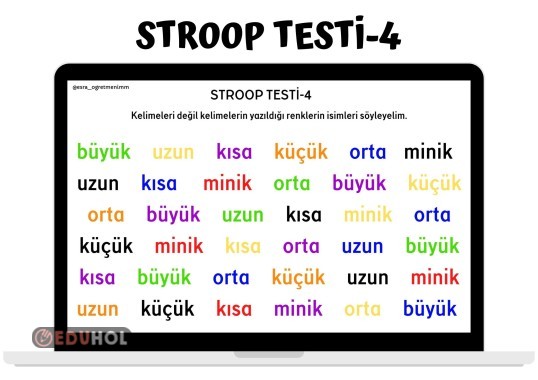Stroop Testi-4 · Eduhol - Etkinlik İndir Oyun Oyna Test Çöz Video İzle
