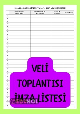 Veli Toplantısı İmza Listesi-D... · Eduhol - Etkinlik İndir Oyun Oyna ...