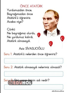Önce Atatürk Okuma Anlama Metn... · Eduhol - Etkinlik İndir Oyun Oyna ...