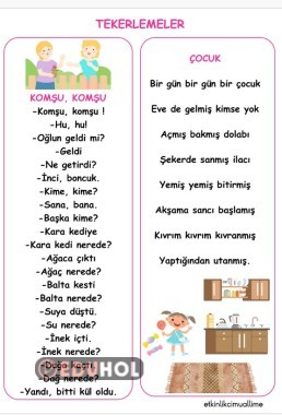 Tekerlemeler · Eduhol - Etkinlik İndir Oyun Oyna Test Çöz Video İzle