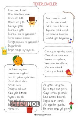 Tekerlemeler · Eduhol - Etkinlik İndir Oyun Oyna Test Çöz Video İzle