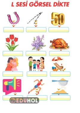 L Sesi Görsel Dikte · Eduhol - Etkinlik İndir Oyun Oyna Test Çöz Video İzle
