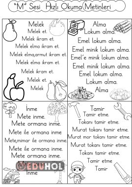 M Sesi Hızlı Okuma Metinleri K... · Eduhol - Etkinlik İndir Oyun Oyna ...
