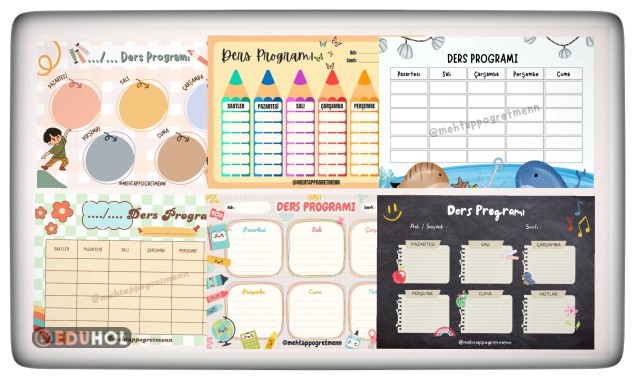 Ders Programı 🌼 · Eduhol - Etkinlik İndir Oyun Oyna Test Çöz Video İzle