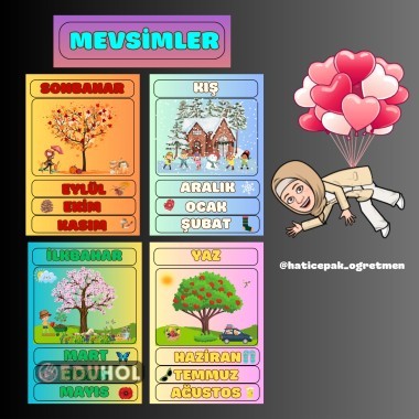 Mevsimler Panosu · Eduhol - Etkinlik İndir Oyun Oyna Test Çöz Video İzle