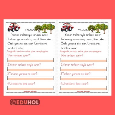 Y Sesi Yaman Okuma Anlama Metn... · Eduhol - Etkinlik İndir Oyun Oyna ...