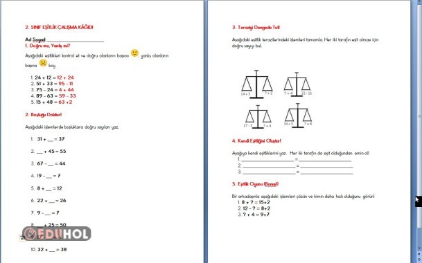 Matematik Eşitlik Konusu Çalış... · Eduhol - Etkinlik İndir Oyun Oyna ...