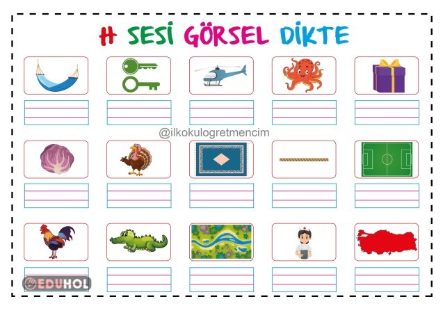 H Sesi Görsel Dikte · Eduhol - Etkinlik İndir Oyun Oyna Test Çöz Video İzle