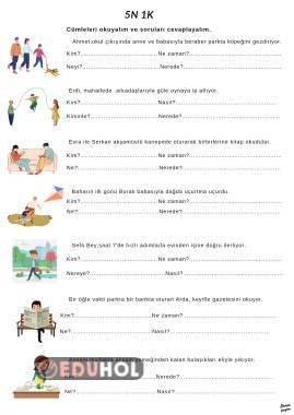 5N 1K · Eduhol - Etkinlik İndir Oyun Oyna Test Çöz Video İzle