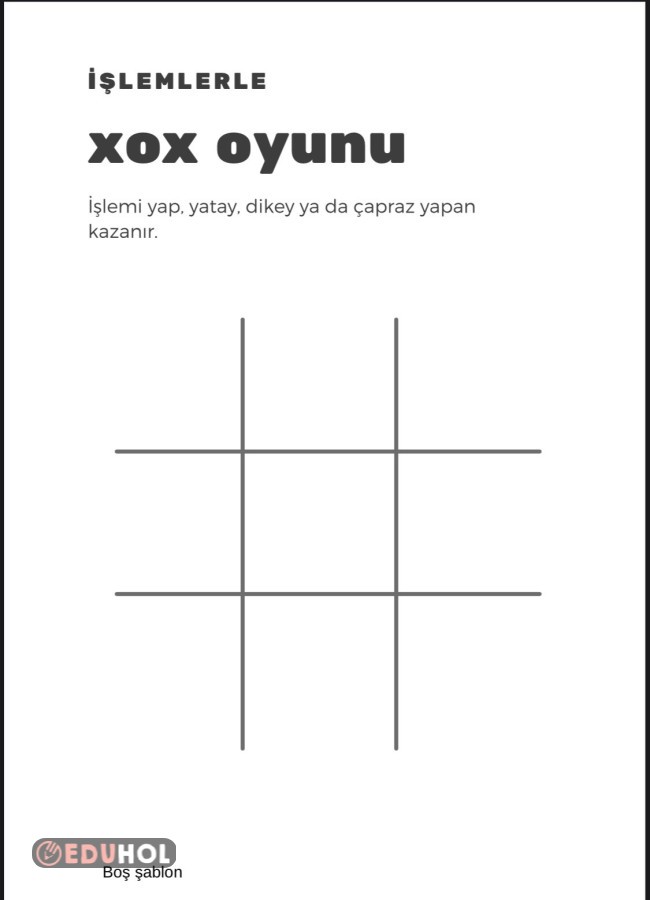 İşlemlerle Xox Oyunu | Eduhol - Ders Videoları İzle Online Test Çöz ...