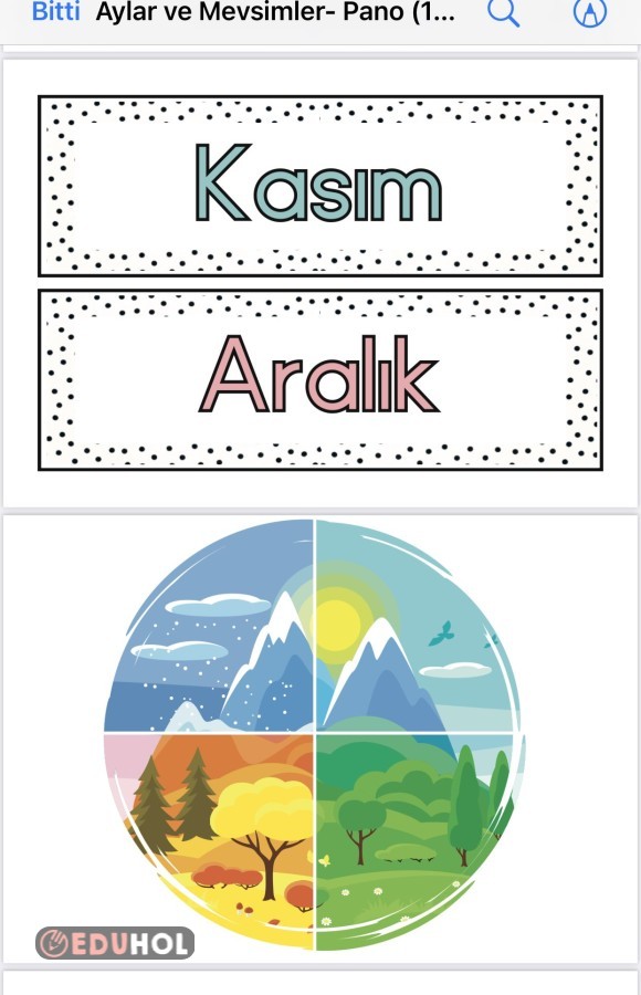 Aylar Ve Mevsimler Pano Çalışm... | Eduhol - Ders Videoları İzle Online ...