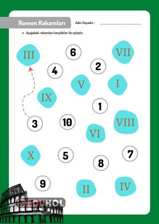 Romen Rakamları Eşleştirme · Eduhol - Etkinlik İndir Oyun Oyna Test Çöz ...