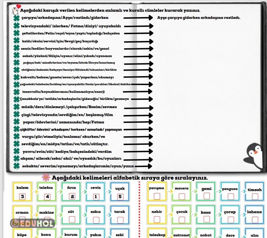 Alfabetik Sıra-Kurallı Cümle... | Eduhol - Ders Videoları İzle Online ...