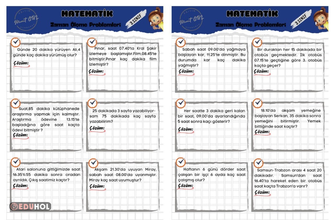 Zaman Ölçüleri Problemleri | Eduhol - Ders Videoları İzle Online Test ...