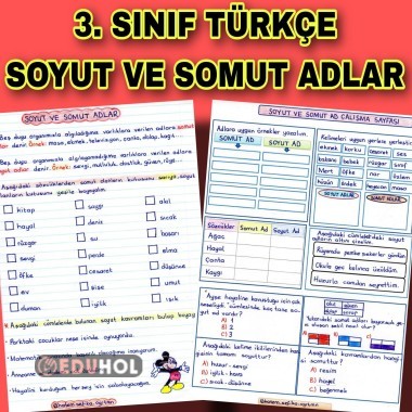 3. Sınıf Türkçe Soyut Ve Somut... · Eduhol - Etkinlik İndir Oyun Oyna ...