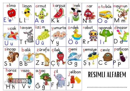 Resimli Alfabe · Eduhol - Etkinlik İndir Oyun Oyna Test Çöz Video İzle