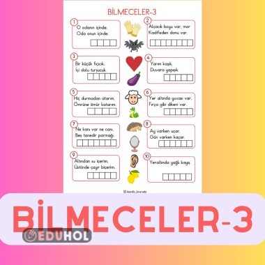 Bilmeceler-3 · Eduhol - Etkinlik İndir Oyun Oyna Test Çöz Video İzle