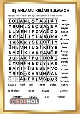 Eş Anlamlı Kelimeler Bulmaca · Eduhol - Etkinlik İndir Oyun Oyna Test ...