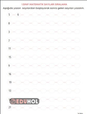 1.Sınıf Matematik Sayıları Sır... · Eduhol - Etkinlik İndir Oyun Oyna ...