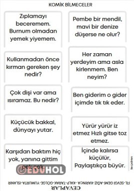 Komik Bilmeceler · Eduhol - Etkinlik İndir Oyun Oyna Test Çöz Video İzle