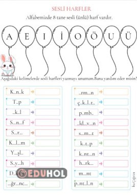 Sesli Harfler Etkinliği · Eduhol - Etkinlik İndir Oyun Oyna Test Çöz ...