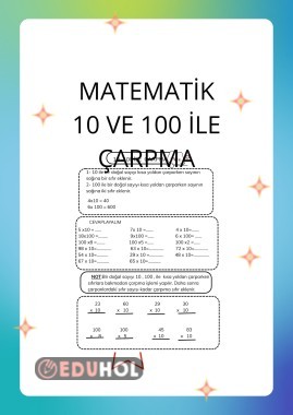 10 Ve 100 İle Çarpma · Eduhol - Etkinlik İndir Oyun Oyna Test Çöz Video ...