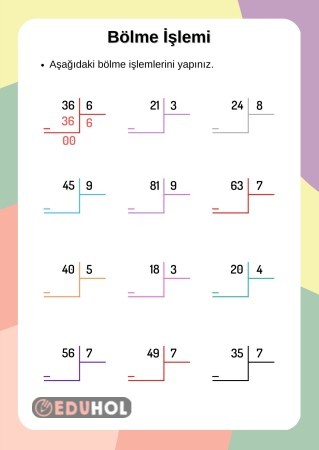 Bölme İşlemi · Eduhol - Etkinlik İndir Oyun Oyna Test Çöz Video İzle
