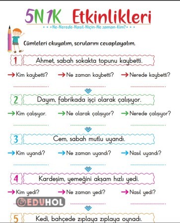 5N1K Etkinlikleri · Eduhol - Etkinlik İndir Oyun Oyna Test Çöz Video İzle