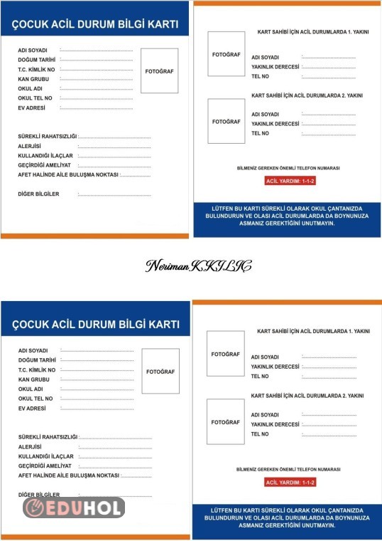 Acil Durum Kartı | Eduhol - Ders Videoları İzle Online Test Çöz ...