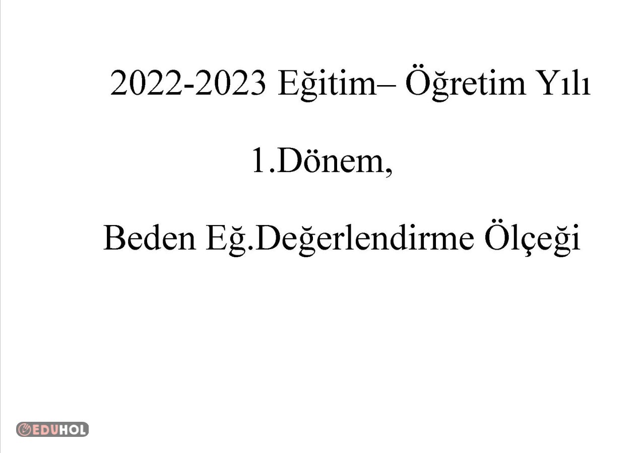 Beden Eğitimi Değerlendirme Öl... | Eduhol - Ders Videoları İzle Online ...