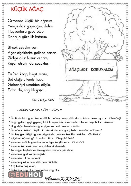 Küçük Ağaç-Şiir | Eduhol - Ders Videoları İzle Online Test Çöz Etkinlik ...