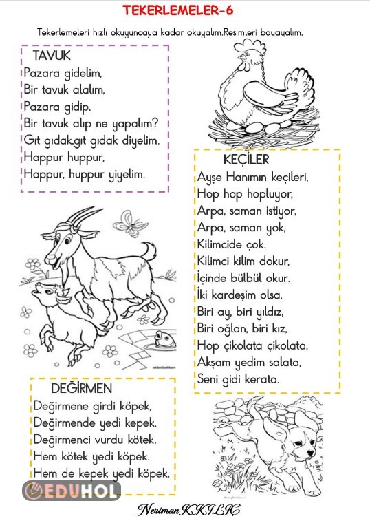 Tekerlemeler-6 | Eduhol - Ders Videoları İzle Online Test Çöz Etkinlik ...