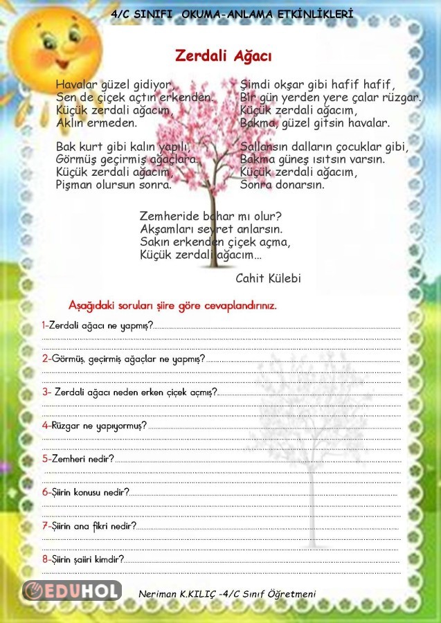 Zerdali Ağacı Şiiri, Okuma-Anl... | Eduhol - Ders Videoları İzle Online ... Zerdali Ağacı Şiiri, Okuma-Anl... | Eduhol - Ders Videoları İzle Online ...