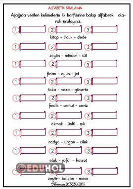 Alfabetik Sıralama-2 · Eduhol - Etkinlik İndir Oyun Oyna Test Çöz Video ...