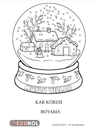 Kar Küresi - Boyama · Eduhol - Etkinlik İndir Oyun Oyna Test Çöz Video İzle