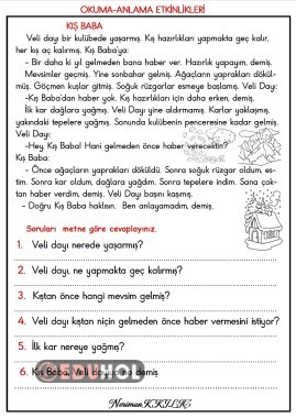 Kış Baba-Okuma-Anlama · Eduhol - Etkinlik İndir Oyun Oyna Test Çöz ...
