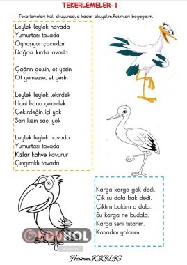 Tekerlemeler-1 · Eduhol - Etkinlik İndir Oyun Oyna Test Çöz Video İzle