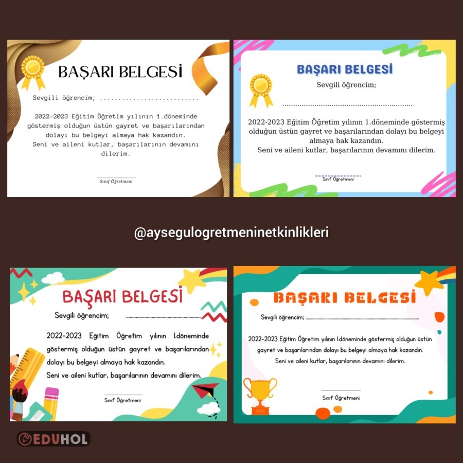 Başarı Belgesi | Eduhol - Ders Videoları İzle Online Test Çöz Etkinlik ...