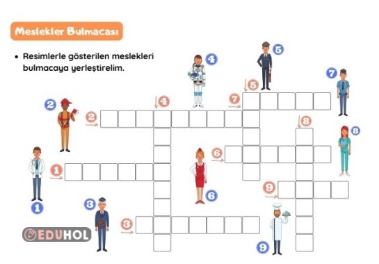 Meslekler Bulmacası · Eduhol - Etkinlik İndir Oyun Oyna Test Çöz Video İzle