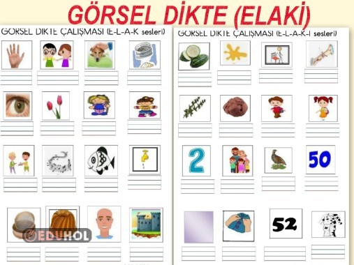 Görsel Dikte Çalışması E-L-A-K... · Eduhol - Etkinlik İndir Oyun Oyna ...