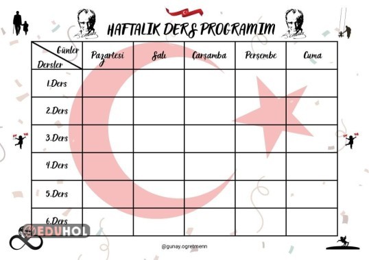 Ders Programı (Atatürk Temalı)... · Eduhol - Etkinlik İndir Oyun Oyna ...