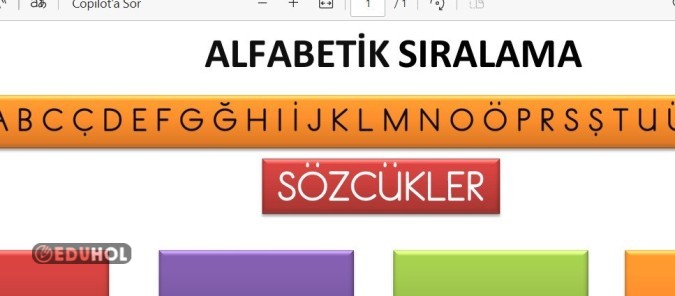 Alfabetik Sıralama · Eduhol - Etkinlik İndir Oyun Oyna Test Çöz Video İzle