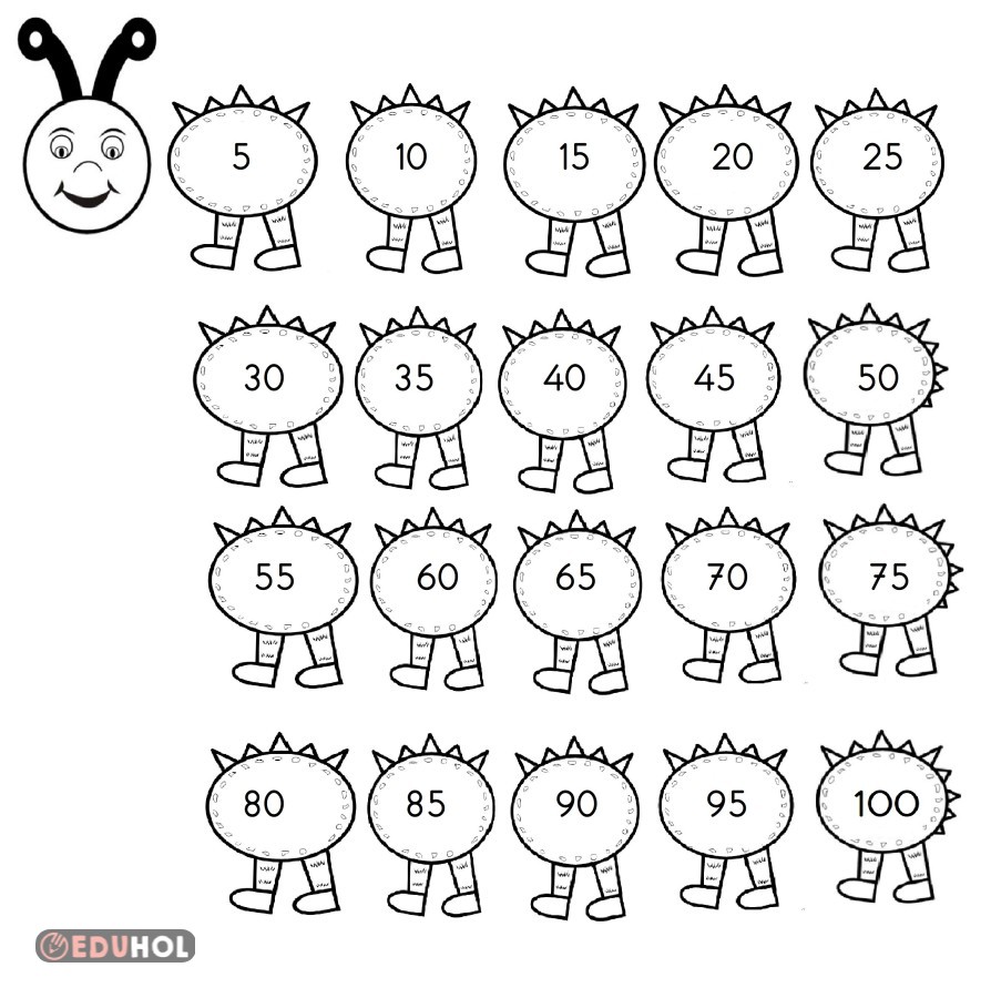 100'E Kadar 5'Er Sayma Tırtılı... | Eduhol - Ders Videoları İzle Online ...