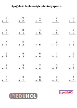 Basit Toplama · Eduhol - Etkinlik İndir Oyun Oyna Test Çöz Video İzle