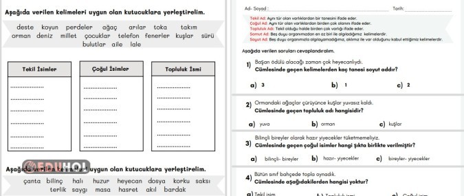 Tekil-Çoğul-Topluluk-Soyut-Som... · Eduhol - Etkinlik İndir Oyun Oyna ...