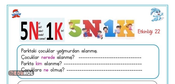 5N -1K -Etkinliği 22 · Eduhol - Etkinlik İndir Oyun Oyna Test Çöz Video ...