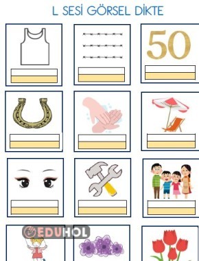 L Sesi Görsel Dikte · Eduhol - Etkinlik İndir Oyun Oyna Test Çöz Video İzle