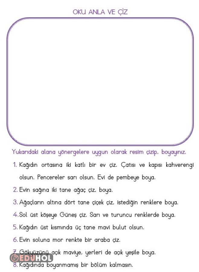 Oku-Anla-Çiz Etkinliği | Eduhol - Ders Videoları İzle Online Test Çöz ...